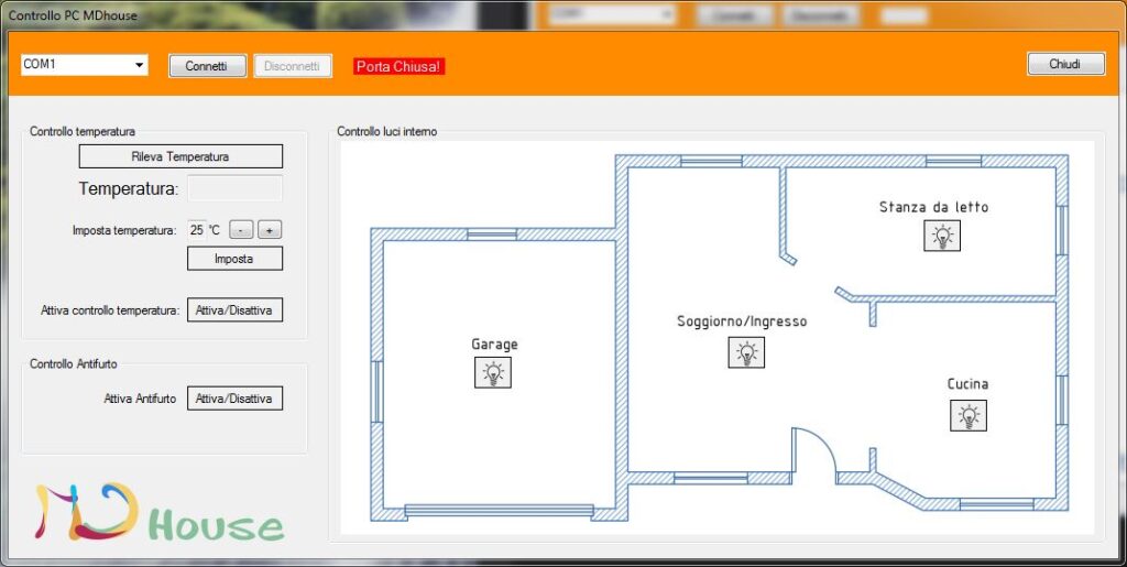 Gestione casa tramite Software PC - Progetto Smart Home - Michele Di Luca
